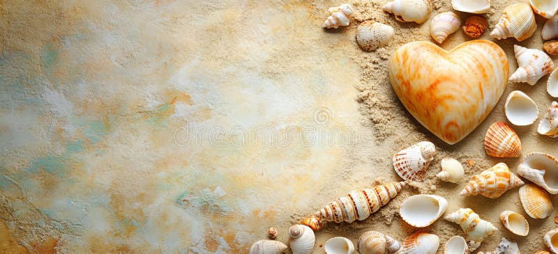 Various Ocean Shells Sandy Beach Design Banner Concept Stock Photos ...