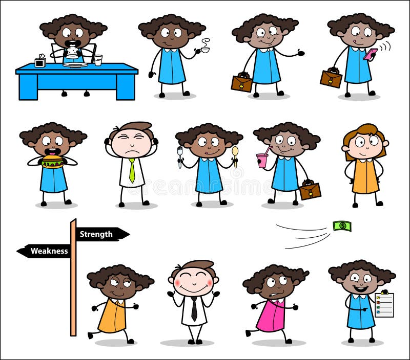 Various Office Lady - Set of Concepts Vector Illustrations Stock Vector ...