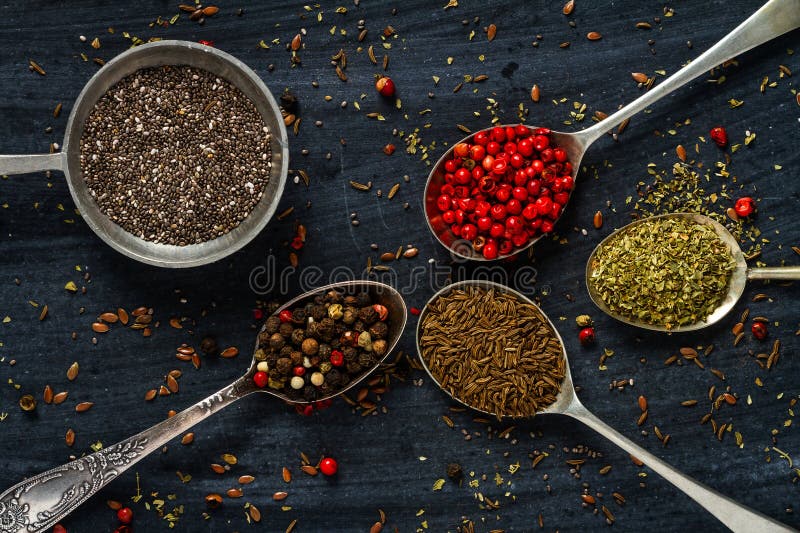Various Old Kitchen Objects on Black Chalkboard Background Stock Image ...