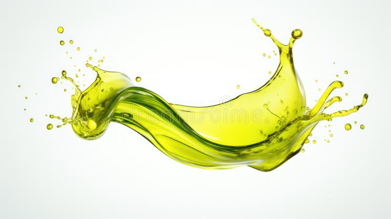 Various Olive Oil Splashes on a Transparent Background Stock ...