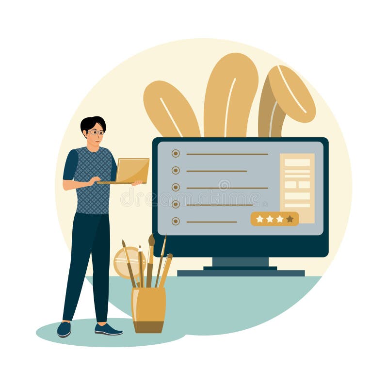 Various Online Survey and Rating Concept. Filling Survey Form Stock ...