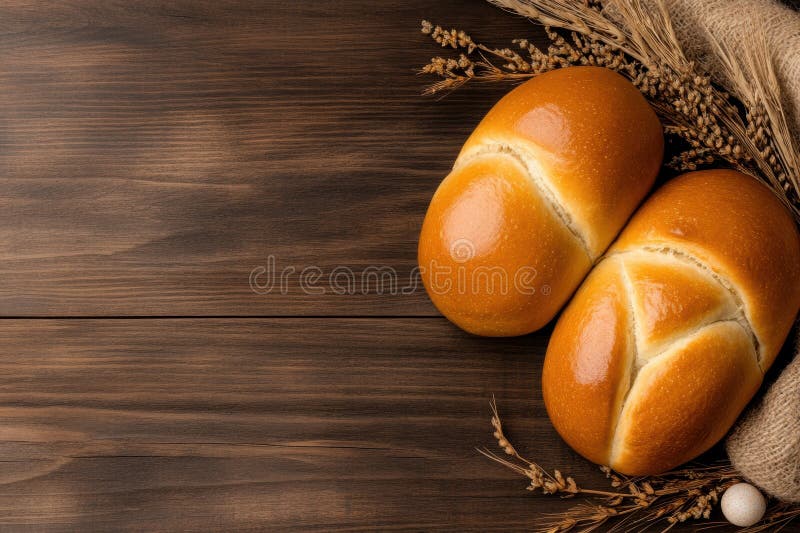 Cultural Food Display, Various Orthodox Easter Breads on a Wooden Table ...