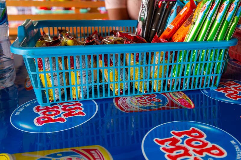 Various Packaged Snacks Displayed by Traders Show the Level of ...