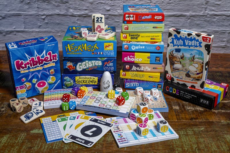 Various Packs of Parlor Games with Gaming Accessories Editorial Stock ...