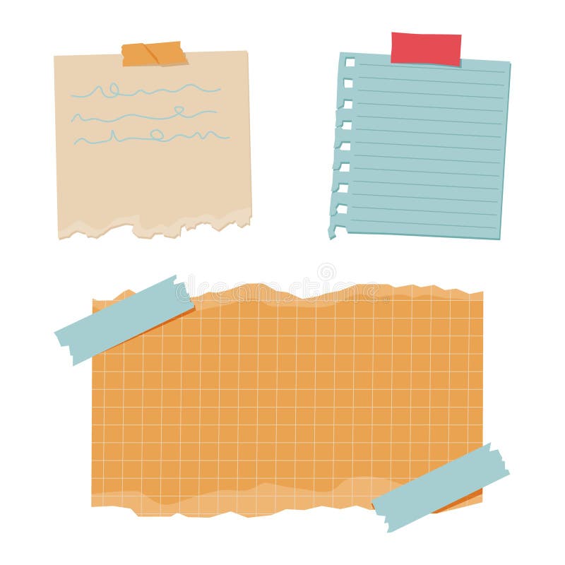 Various Paper Notes on Stickers. Information Board with Blank Paper ...