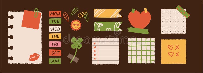 Various Paper Notes on Stickers. Information Board with Blank Paper ...