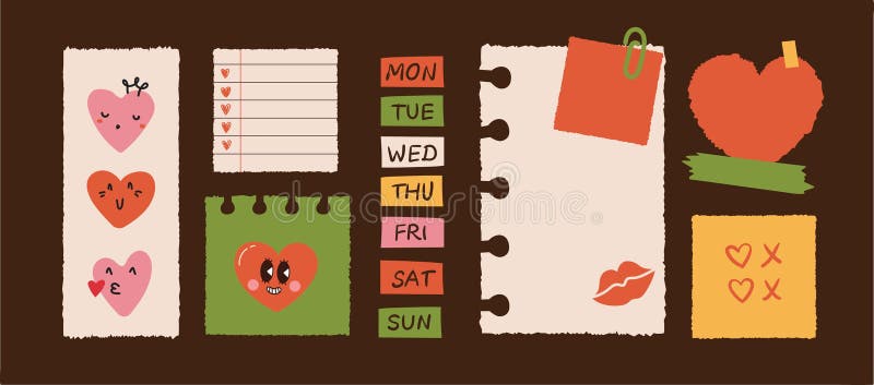 Various Paper Notes on Stickers. Information Board with Blank Paper ...