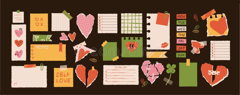 Various Paper Notes on Stickers. Information Board with Blank Paper ...