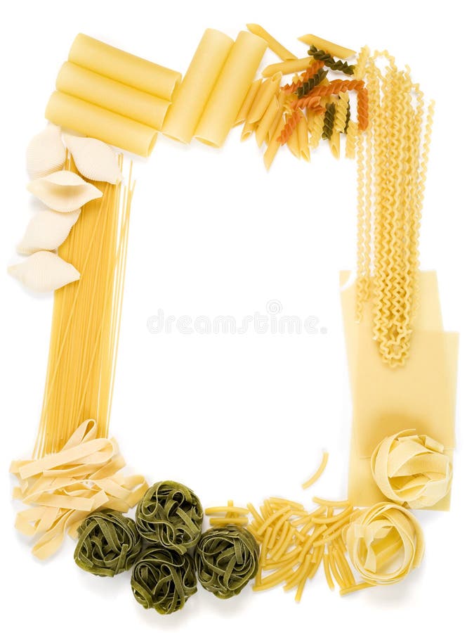 Various pasta frame stock photo. Image of farfalle, spinach - 8394750