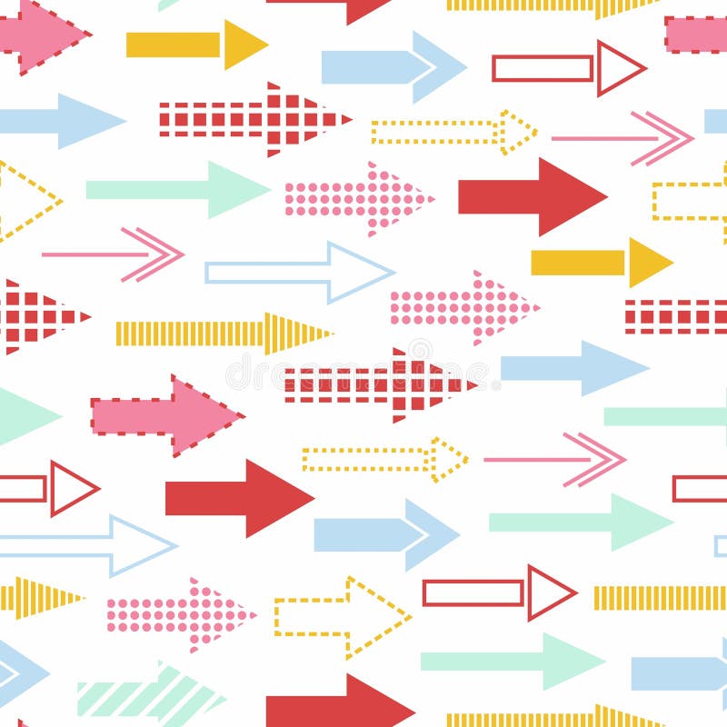 Various Pastel Colors Arrows Seamless Pattern. Seamless Abstract ...