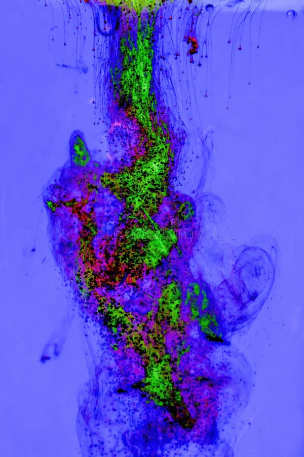 Various Patterns Created by Dyes are Dissolving in a Water Stock ...