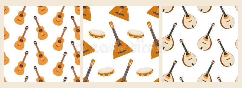Colorful Patterns Featuring Musical Instruments on a Decorative ...