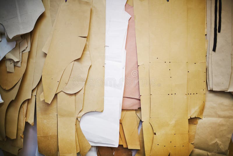 Various Patterns on Wall in Tailoring Studio Stock Photo - Image of ...