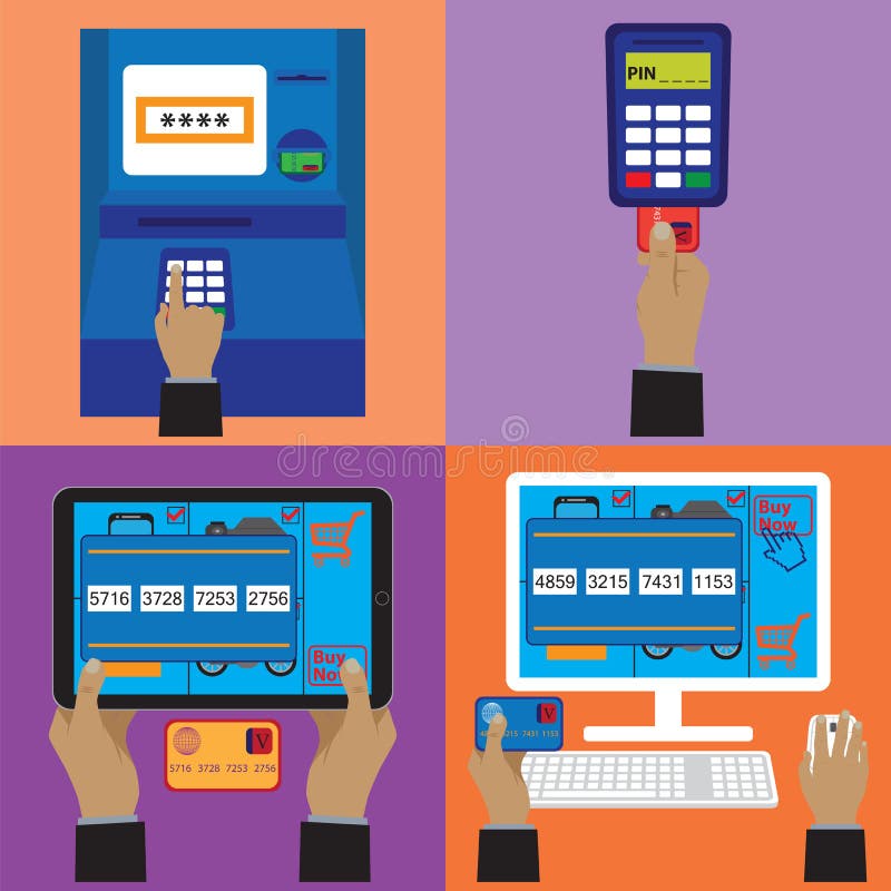 Various payment methods. stock vector. Illustration of credit - 59322192