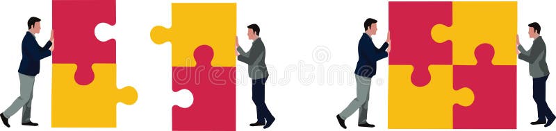 Various People Try To Match and Unite- Stock Vector - Illustration of ...