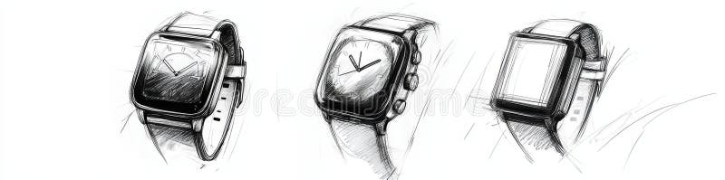 Various Perspectives of a Smartwatch Highlighting Contemporary Design ...
