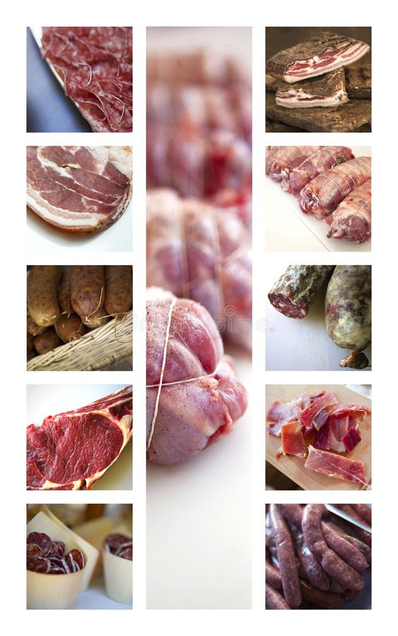 Meats on a collage stock photo. Image of collage, piece - 102935708