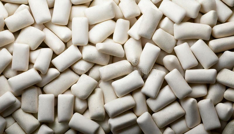 Various Pieces of White Chewing Gum Scattered on a Plain Surface Stock ...