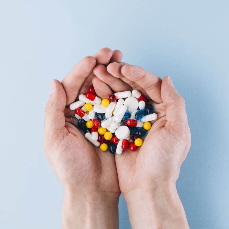 Various Pills Hand. High Quality Photo Stock Image - Image of hand ...