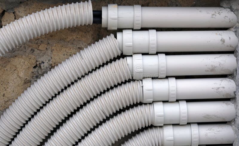 Various Pipes and Tubes at a Construction Site Stock Image - Image of ...