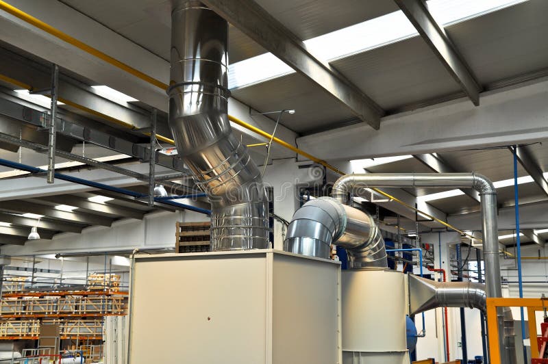 Factory ventilation system stock image. Image of pipes - 34619465