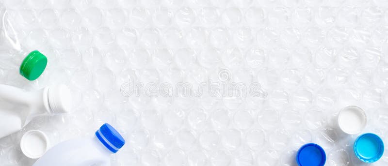 Various Plastic Waste on the White Banner Stock Image - Image of ...