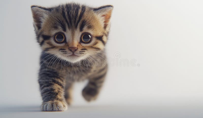 Various Portraits of Young Cats, Isolated in a Studio. Stock Photo ...