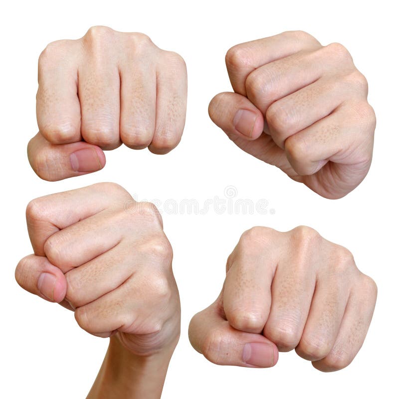 Various Poses of Punch Fist Isolated Stock Photo - Image of aggression ...