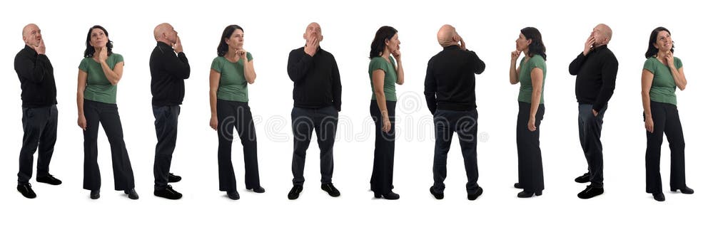 Various Poses of the Same Woman and Man Stock Photo - Image of show ...