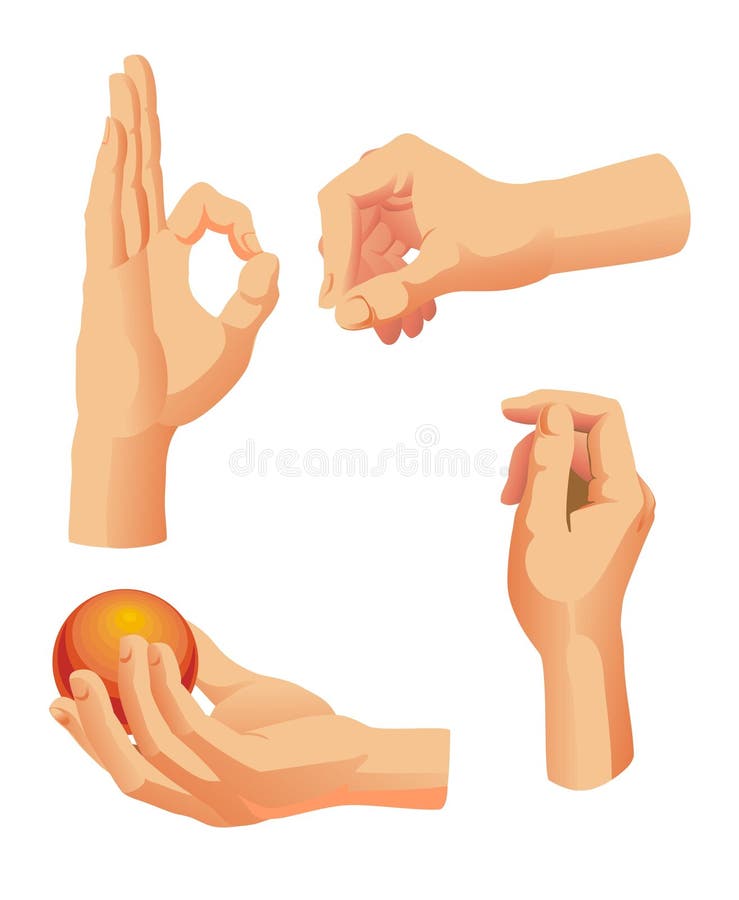 Various positions of hands stock vector. Illustration of hand - 4684136