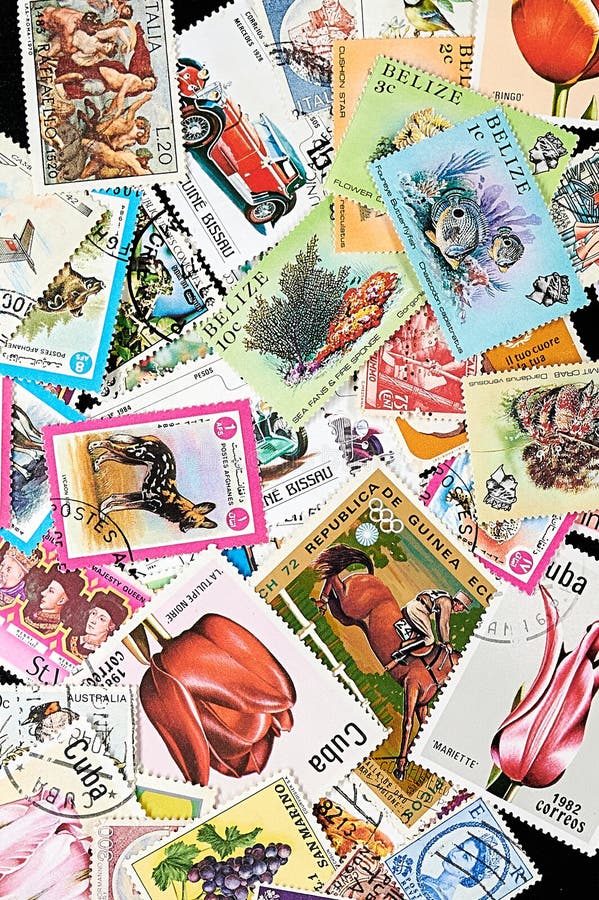 Various Postage Stamps from Around the World. Editorial Stock Image ...