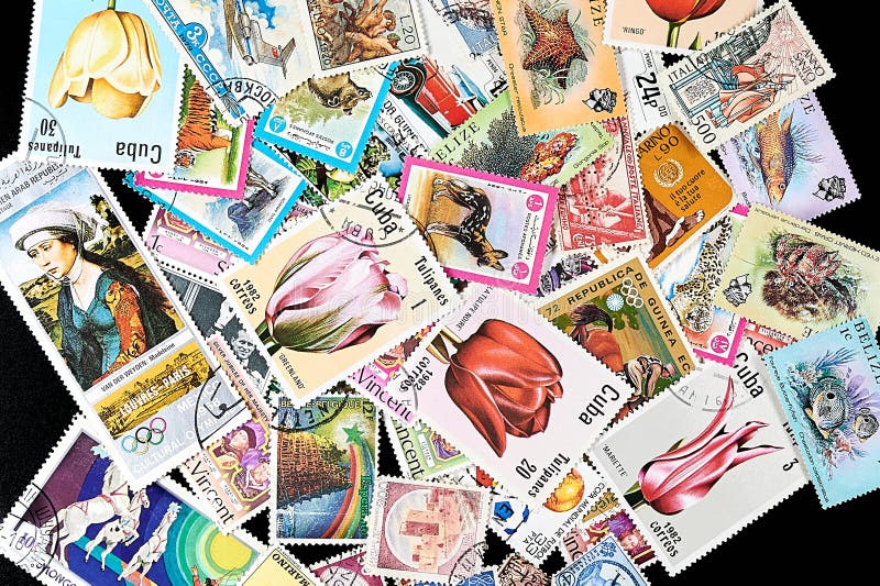 Various Postage Stamps from Around the World. Editorial Image - Image ...