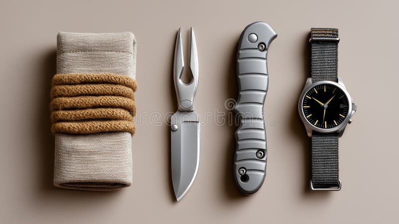 Various Practical Tools Displayed on Neutral Surface Highlight Their ...