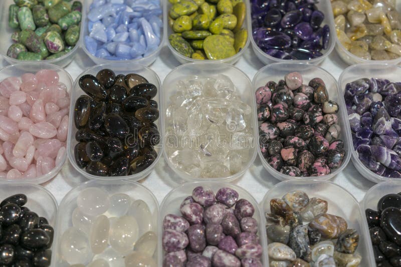 Various Precious and Semiprecious Stones. Gemstone Collection Stock ...