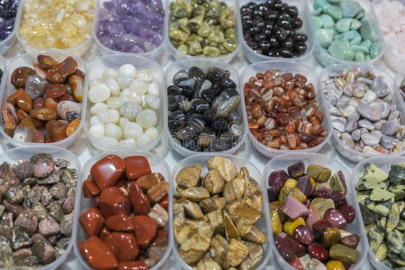 Various Precious and Semiprecious Stones. Gemstone Collection Stock ...
