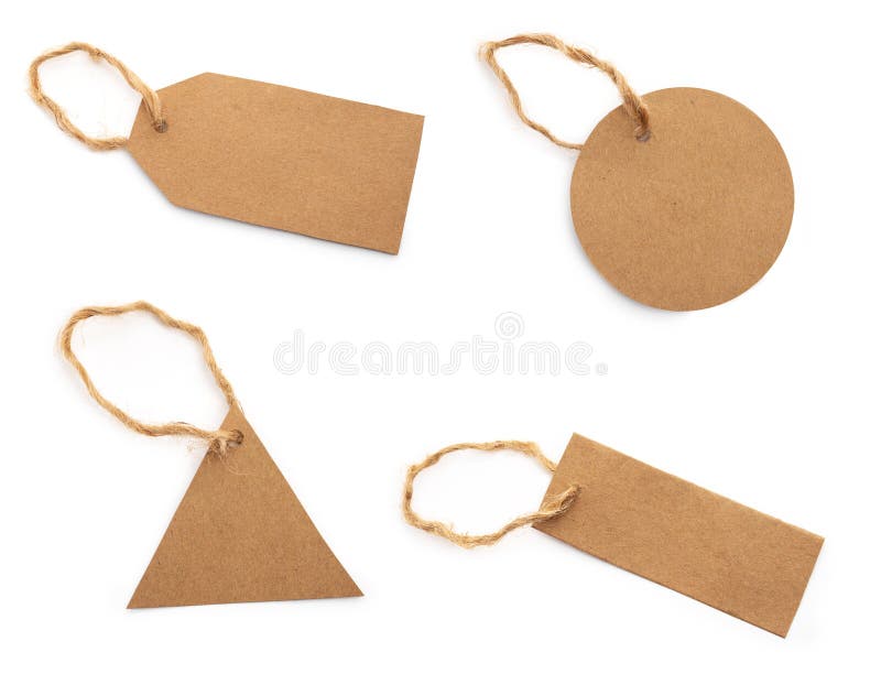 Various Price, Discount or Information Tags on Recycled Paper with a ...
