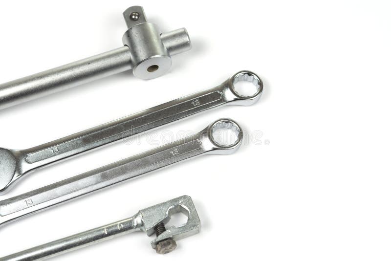 Various Professional Tools Close Up on White Background Stock Image ...