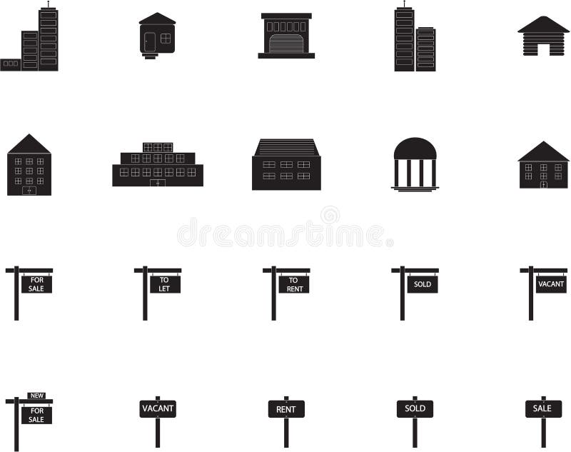 Various property icons stock illustration. Illustration of icon - 80386160