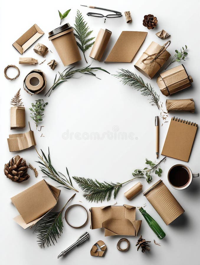 Recyclable Items Creatively Arranged in a Circular Composition ...