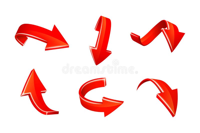 Various red arrows set stock vector. Illustration of arrow - 41198555