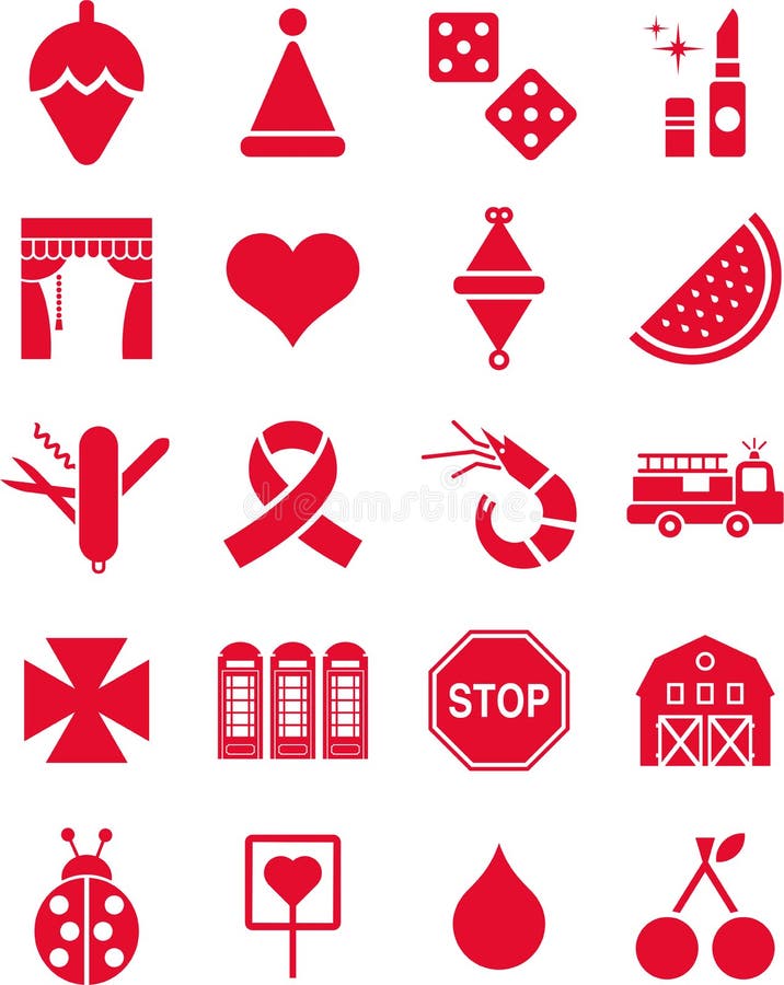 Red icons stock vector. Illustration of fire, icons, blood - 29817061
