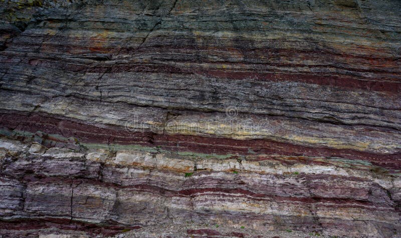 Various Red Lines in the Rock Stock Image - Image of wall, detail ...