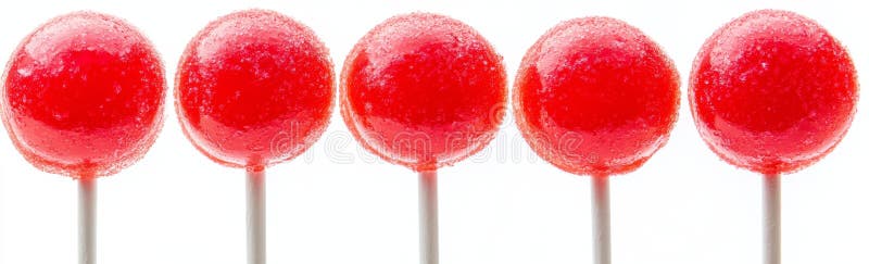 Various Red Lollipop Collection Isolated on White, Transparently Cut ...