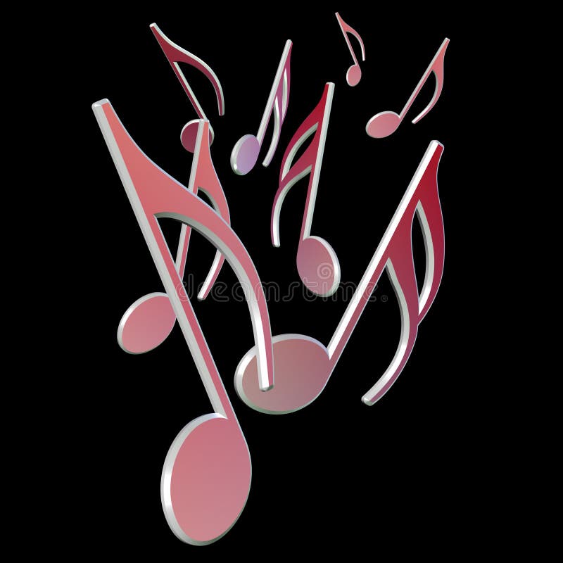 Various red musical notes stock illustration. Illustration of notation ...