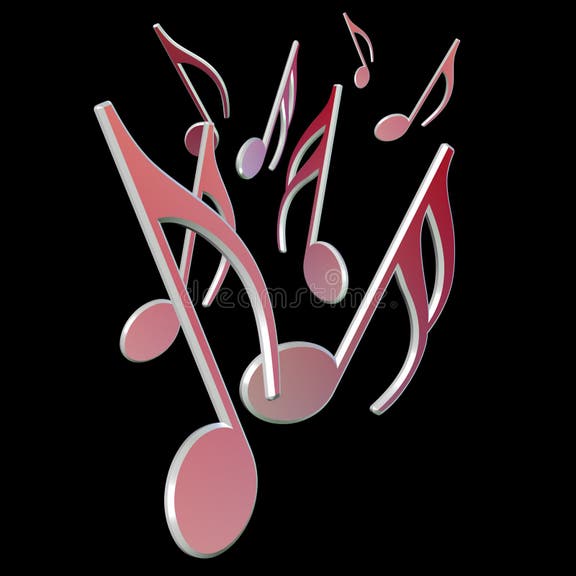 Various red musical notes stock illustration. Illustration of notation ...