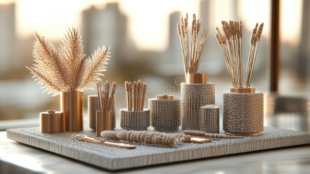 Various Reed Types Displayed in Vases on a Table Create an Elegant ...