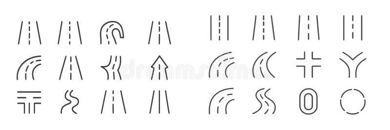 Various Road Symbols Representing Different Traffic Directions and ...