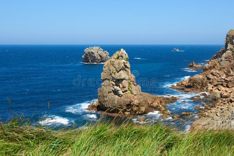 Various Rock Formations on Cliffs in Northern Spain Stock Image - Image ...