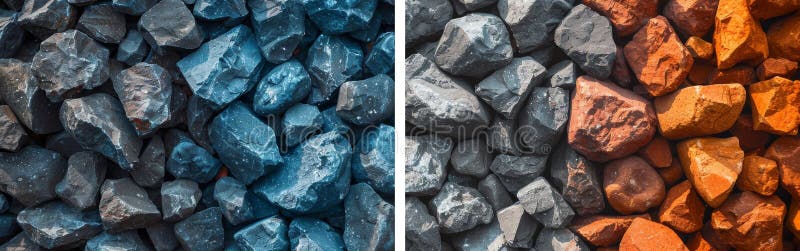 Various Rocks of Different Sizes and Colors Arranged in a Group ...