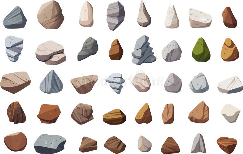 Various Rocks Set Isolated Vector Style Illustration Stock Vector ...